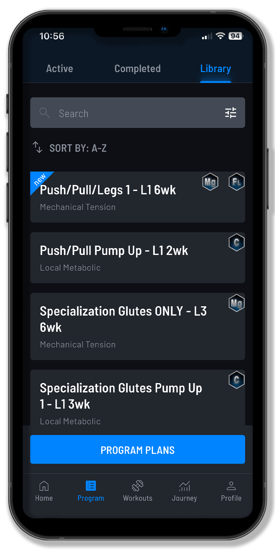 App: Program Training Levels - N1 Training